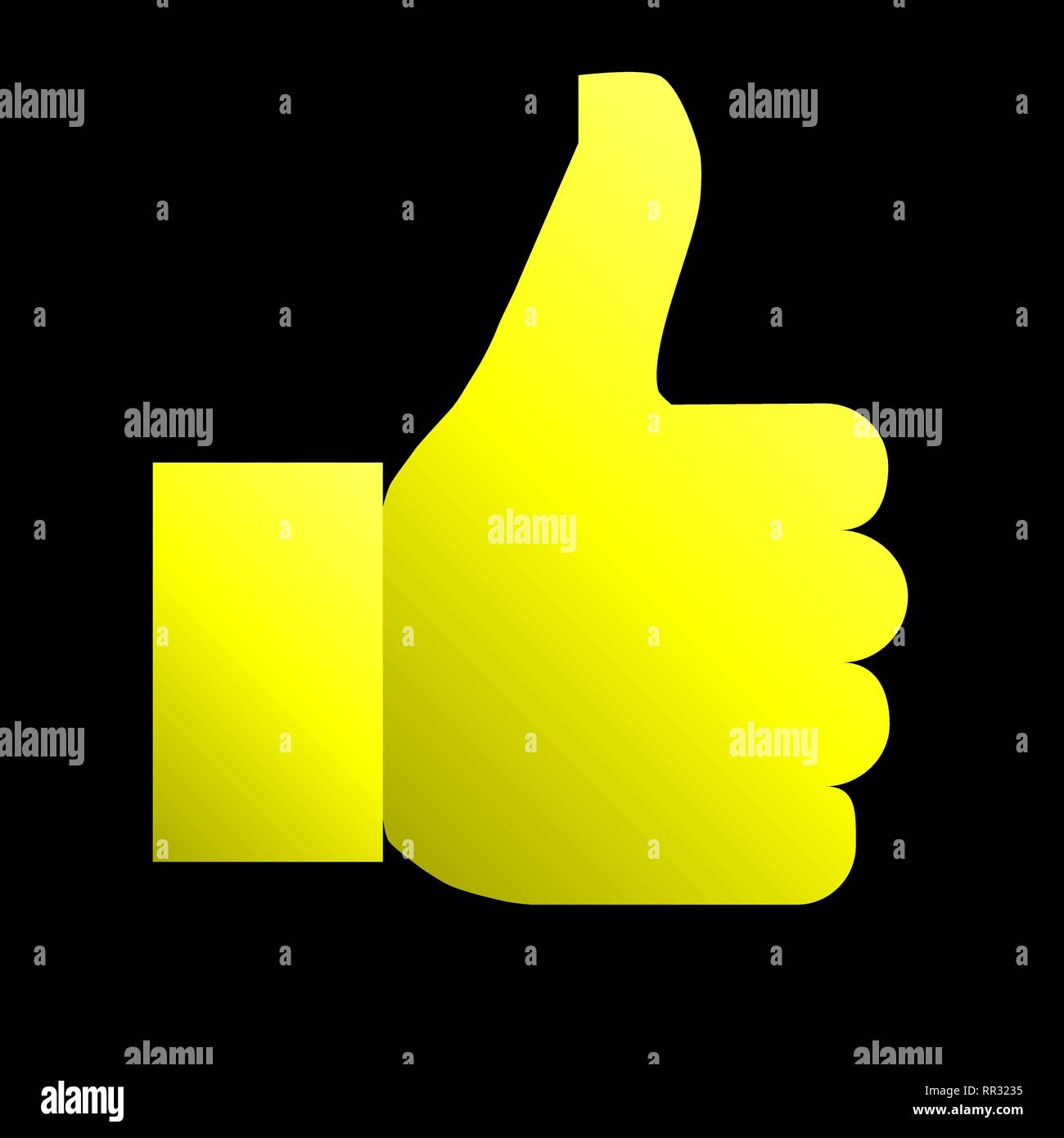 Like symbol icon - yellow gradient, isolated - vector illustration ...