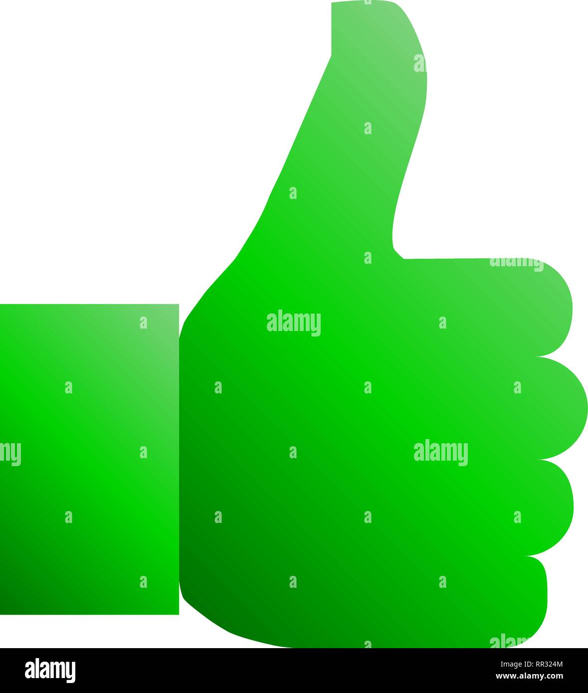 Like symbol icon - green gradient, isolated - vector illustration Stock ...