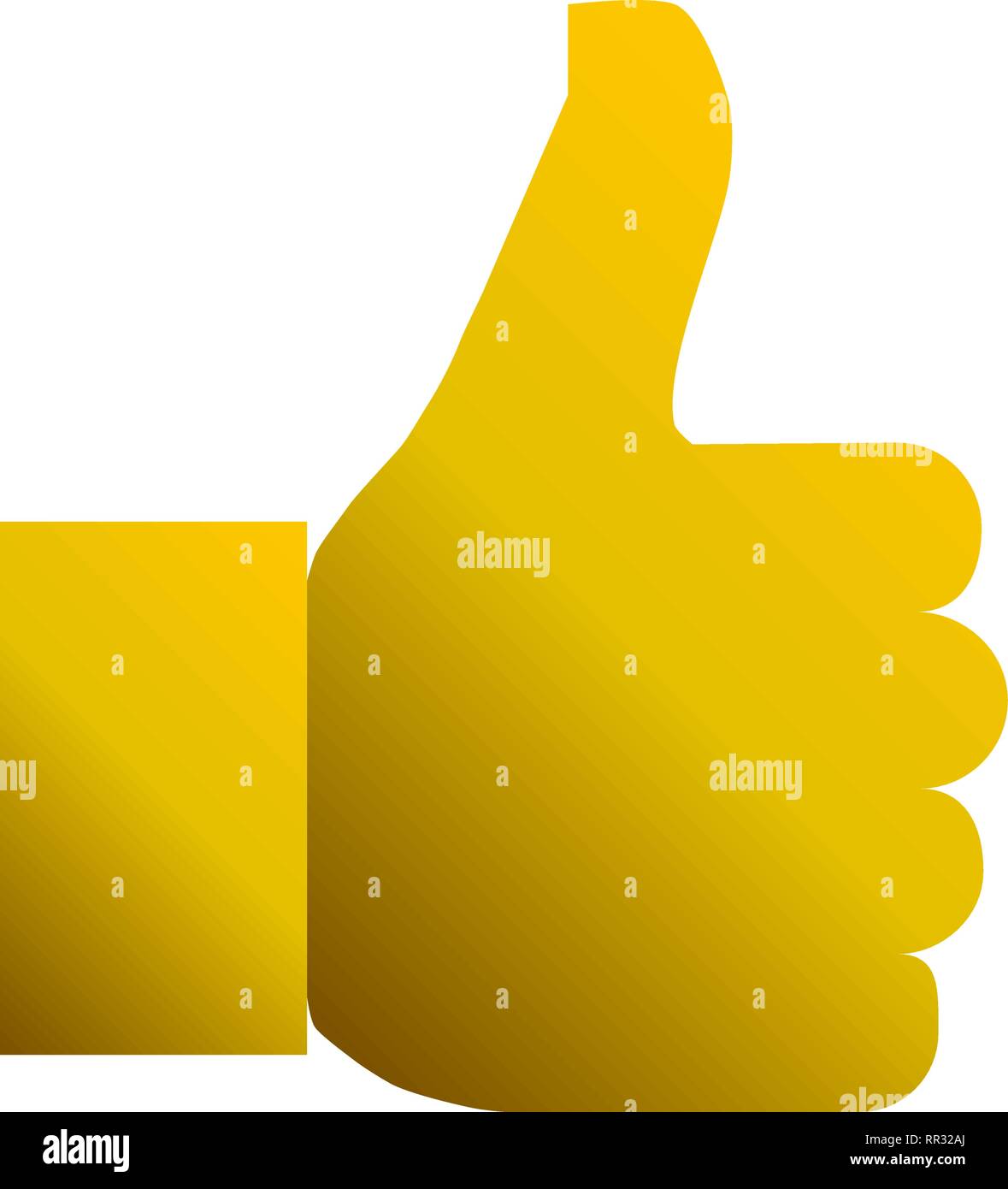Like symbol icon - golden gradient, isolated - vector illustration ...
