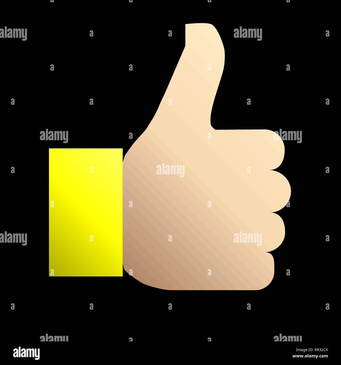 Like symbol icon - yellow gradient, isolated - vector illustration ...