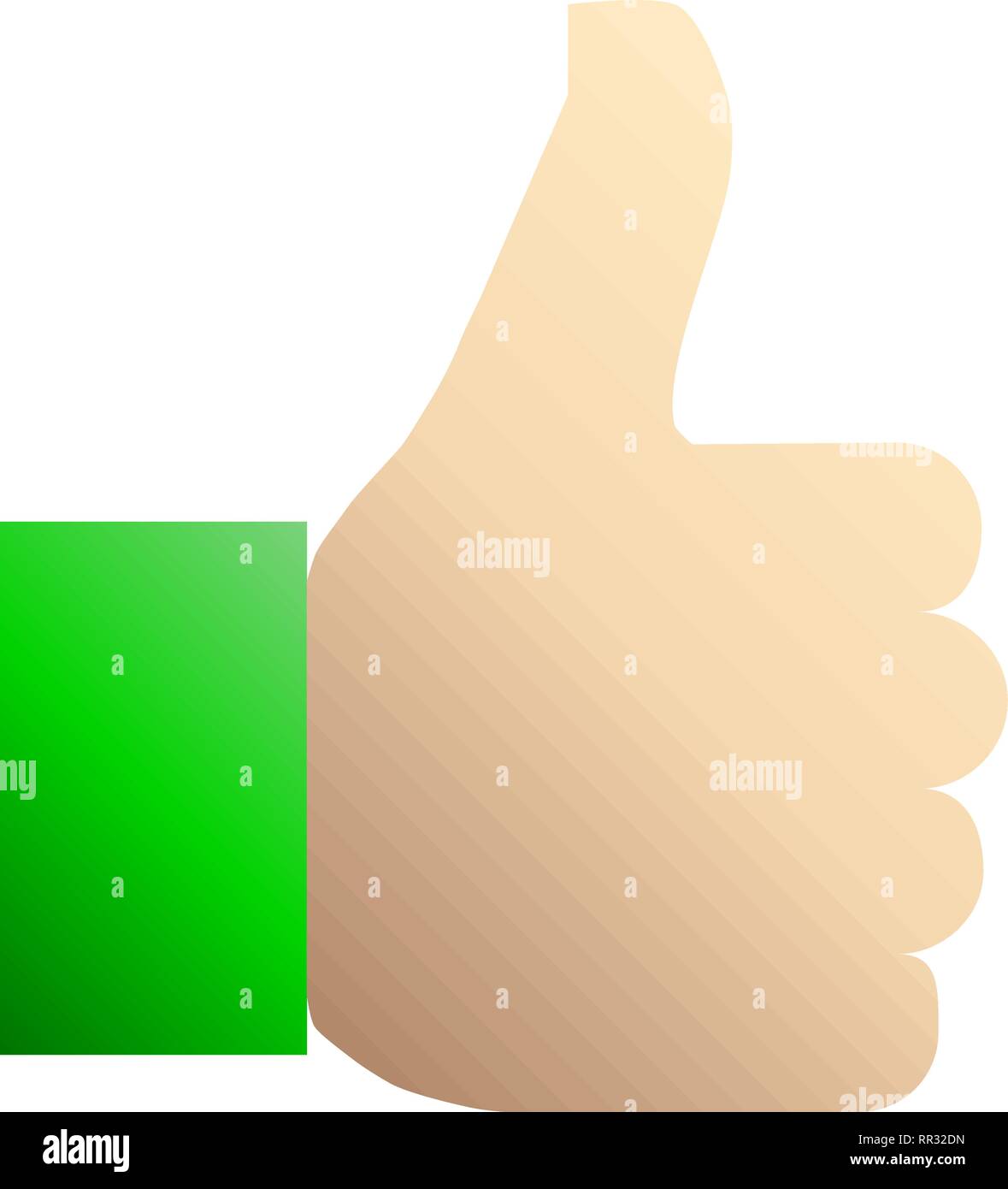 Like symbol icon - green gradient, isolated - vector illustration Stock ...