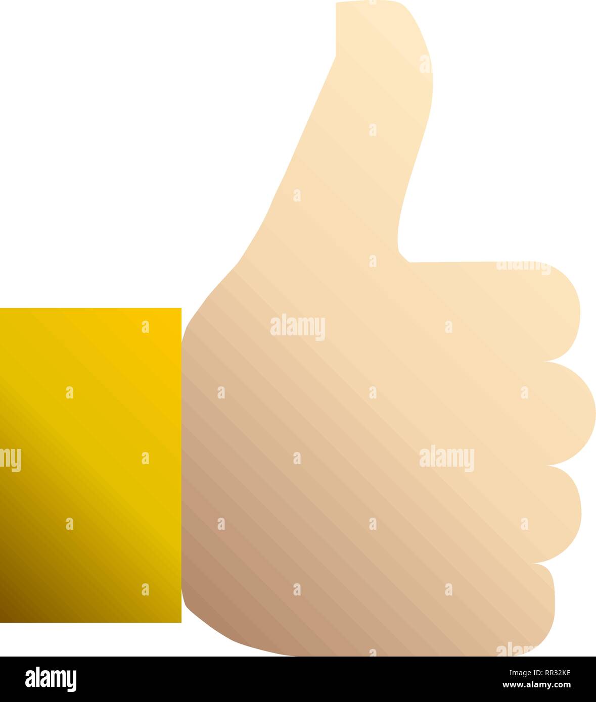 Like symbol icon - golden gradient, isolated - vector illustration ...