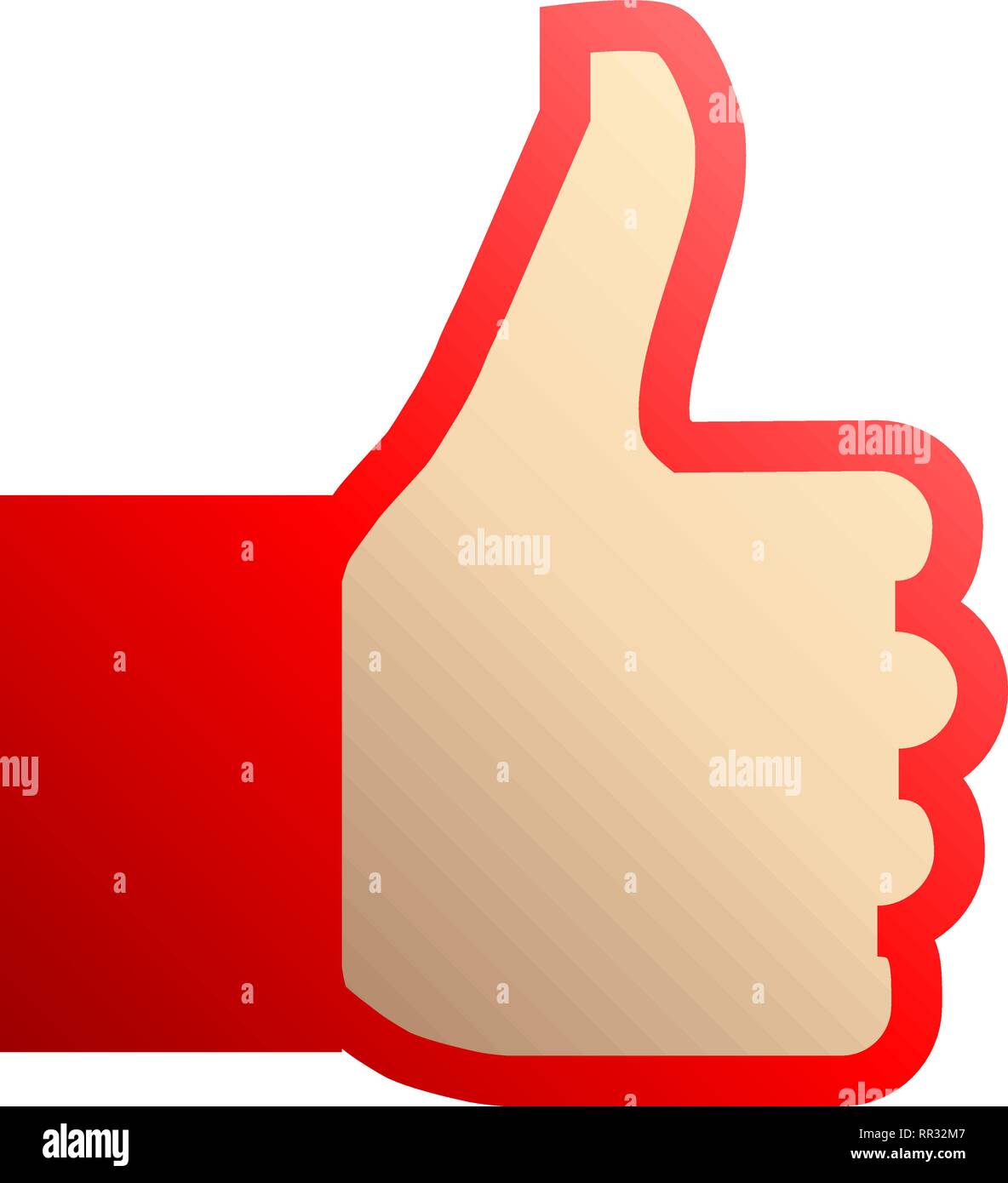 Like symbol icon - red gradient outline, isolated - vector illustration ...