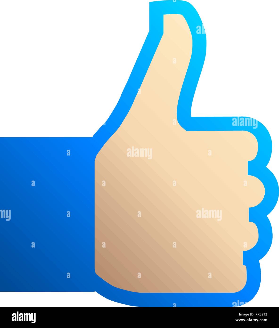 Like symbol icon - blue gradient outline, isolated - vector ...