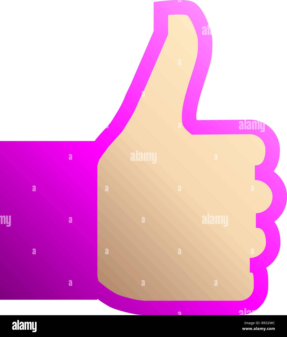 Like symbol icon - purple gradient outline, isolated - vector ...