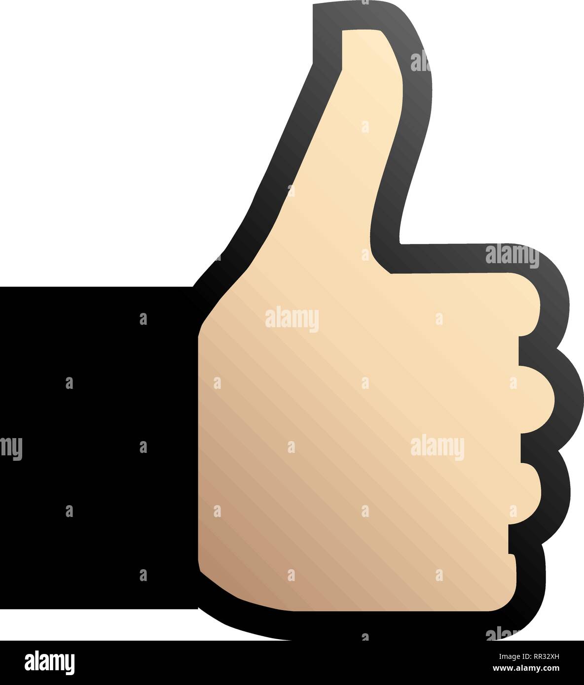 Like symbol icon - black gradient outline, isolated - vector ...