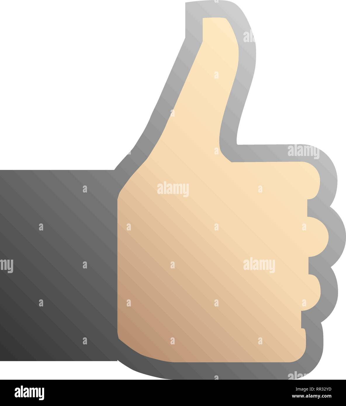 Like symbol icon - gray gradient outline, isolated - vector ...