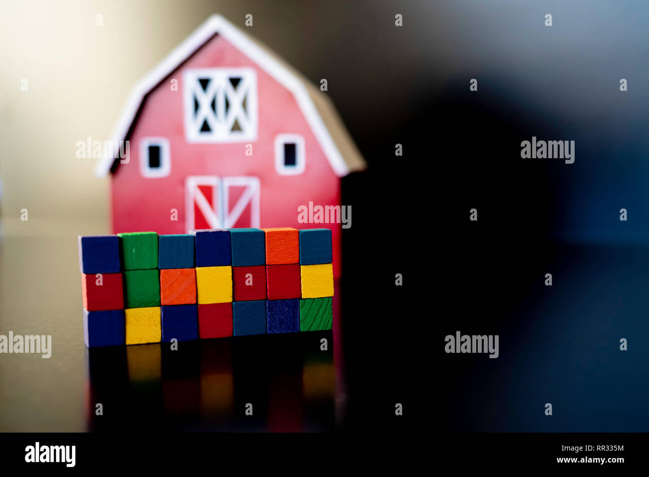 Toy blocks arranged as a graph to show growth Stock Photo - Alamy