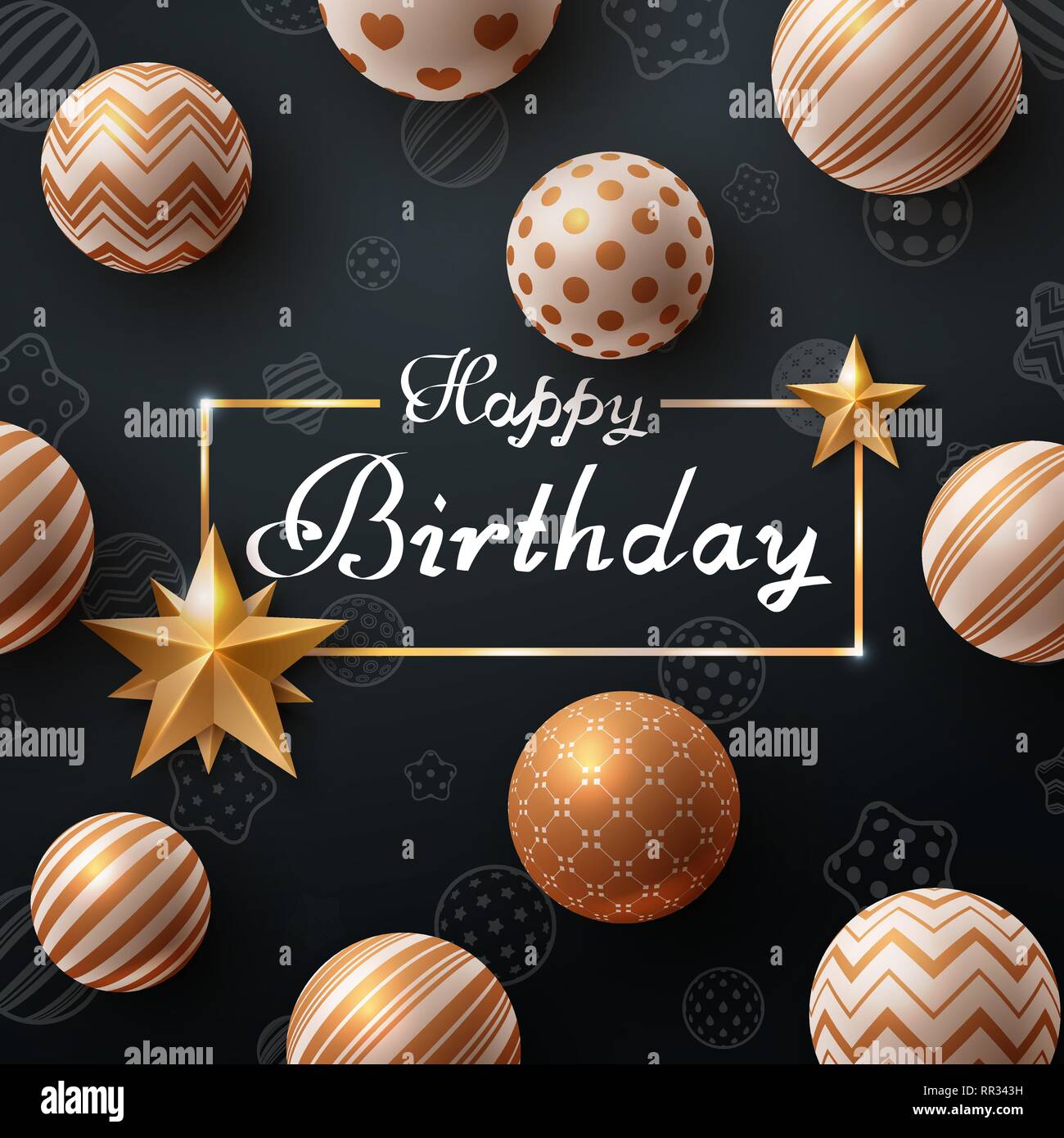 Happy birthday. Beautiful dark template Stock Vector Image & Art - Alamy