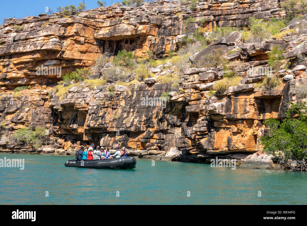 Zodiacs from L'Austral exploring Pangali Cove, Koolama Bay, Western ...