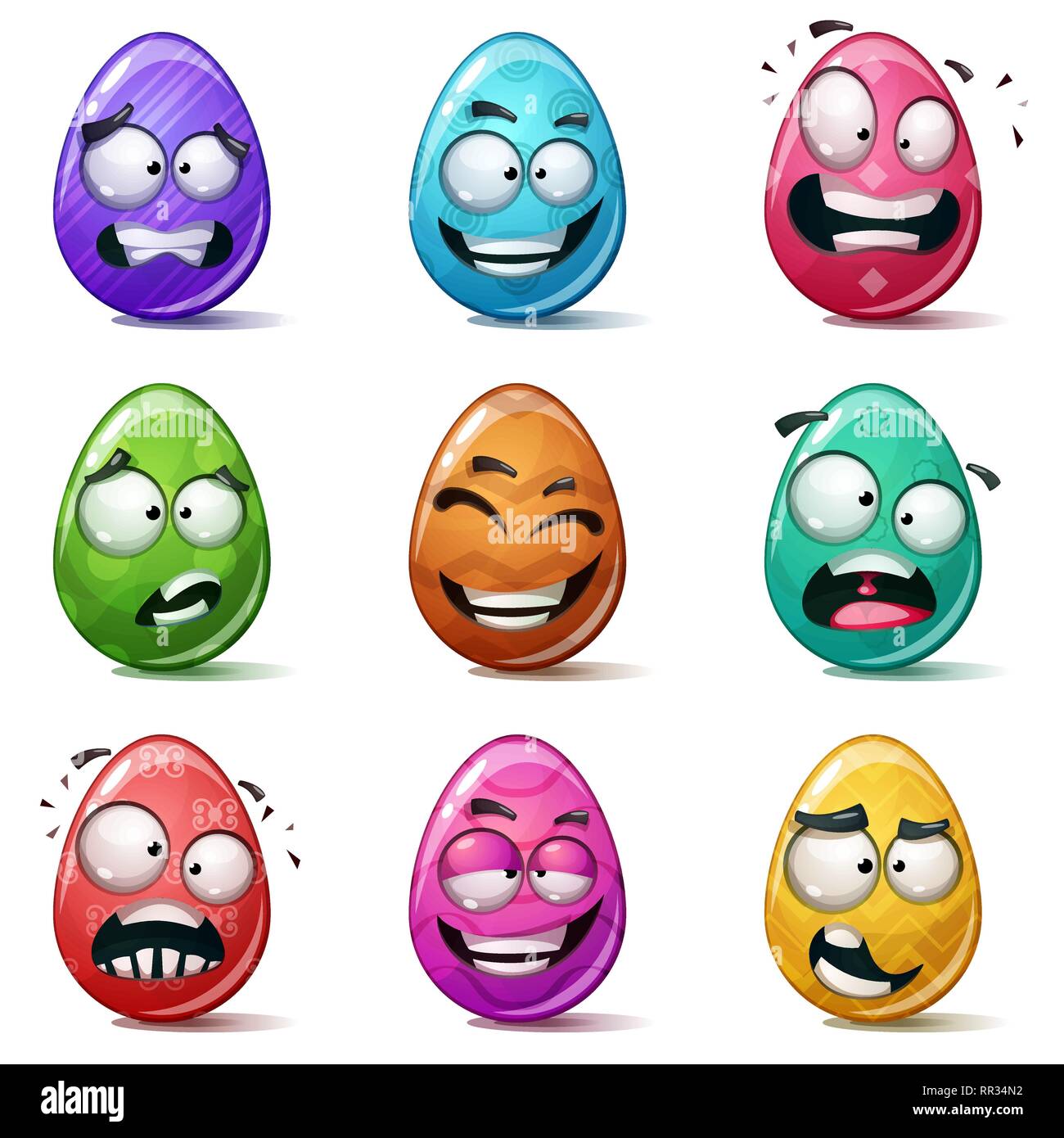 Happy easter, Set color egg Stock Vector Image & Art - Alamy
