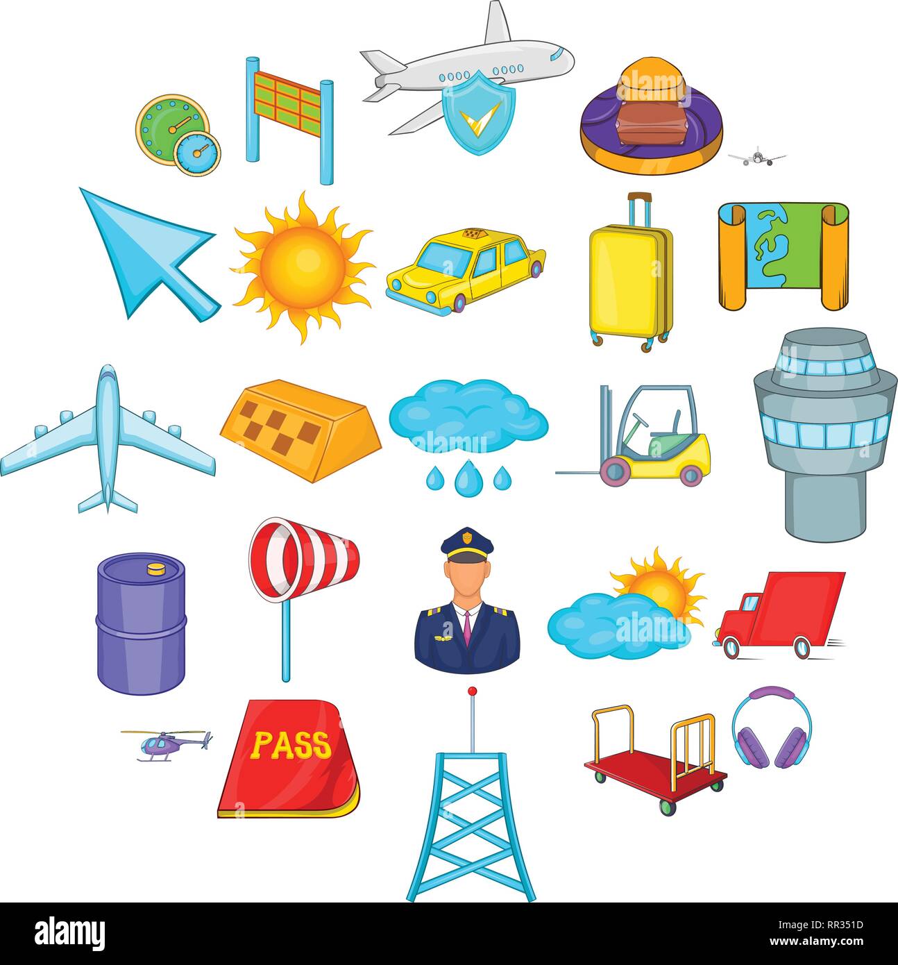 Baggage icons set, cartoon style Stock Vector Image & Art - Alamy