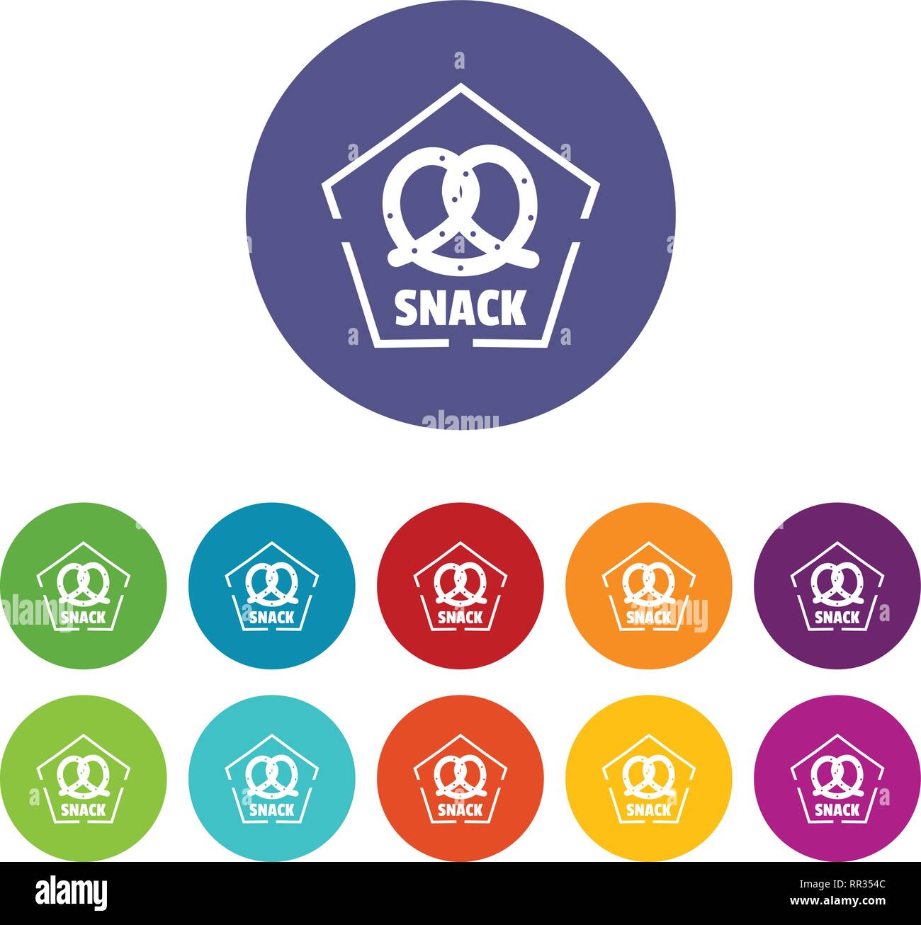 Snack icons set vector color Stock Vector Image & Art - Alamy