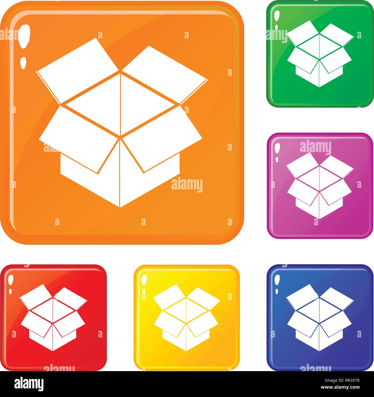 Postal delivery box icons set vector color Stock Vector Image & Art - Alamy