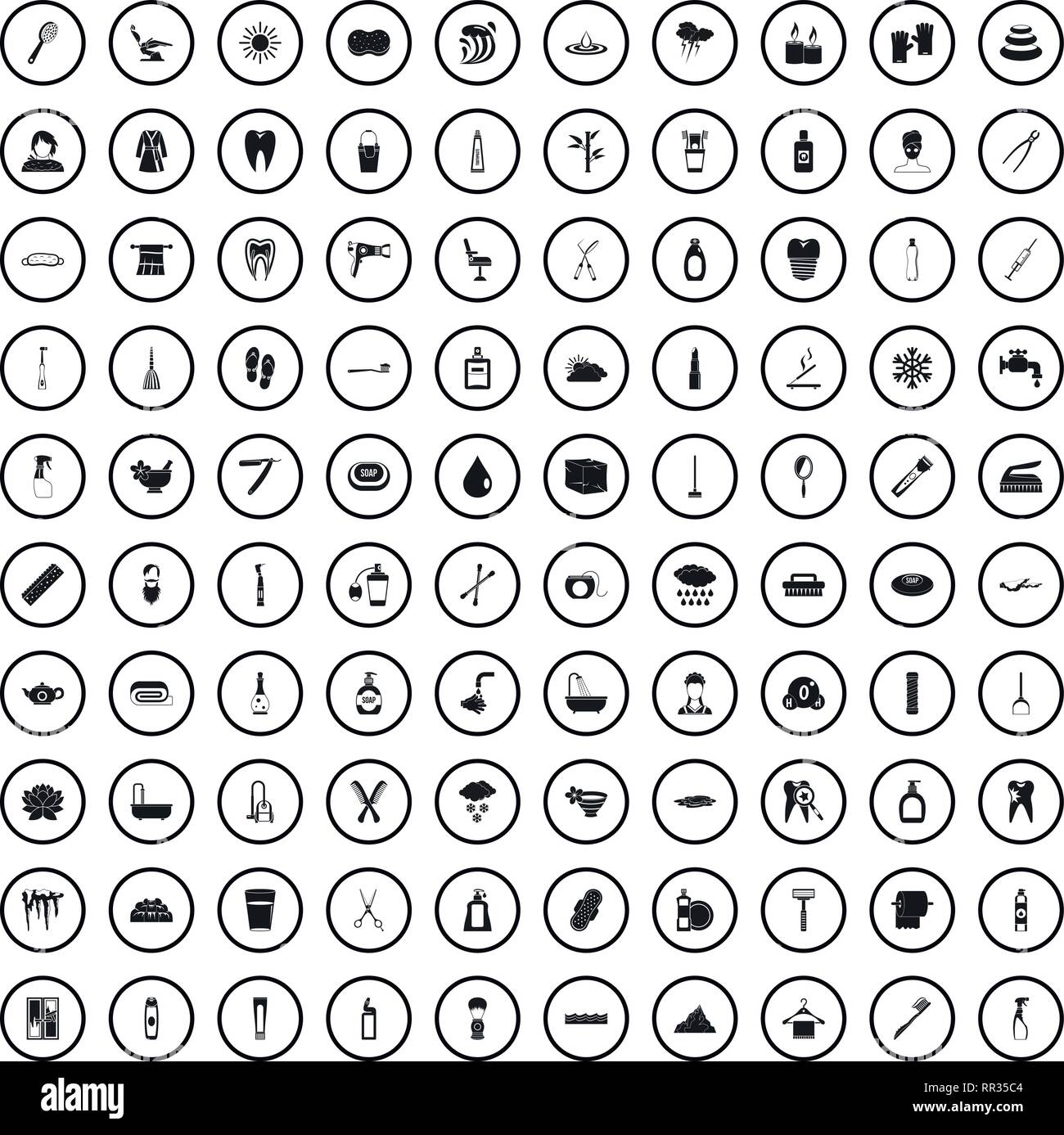 100 hygiene icons set, simple style Stock Vector Image & Art - Alamy