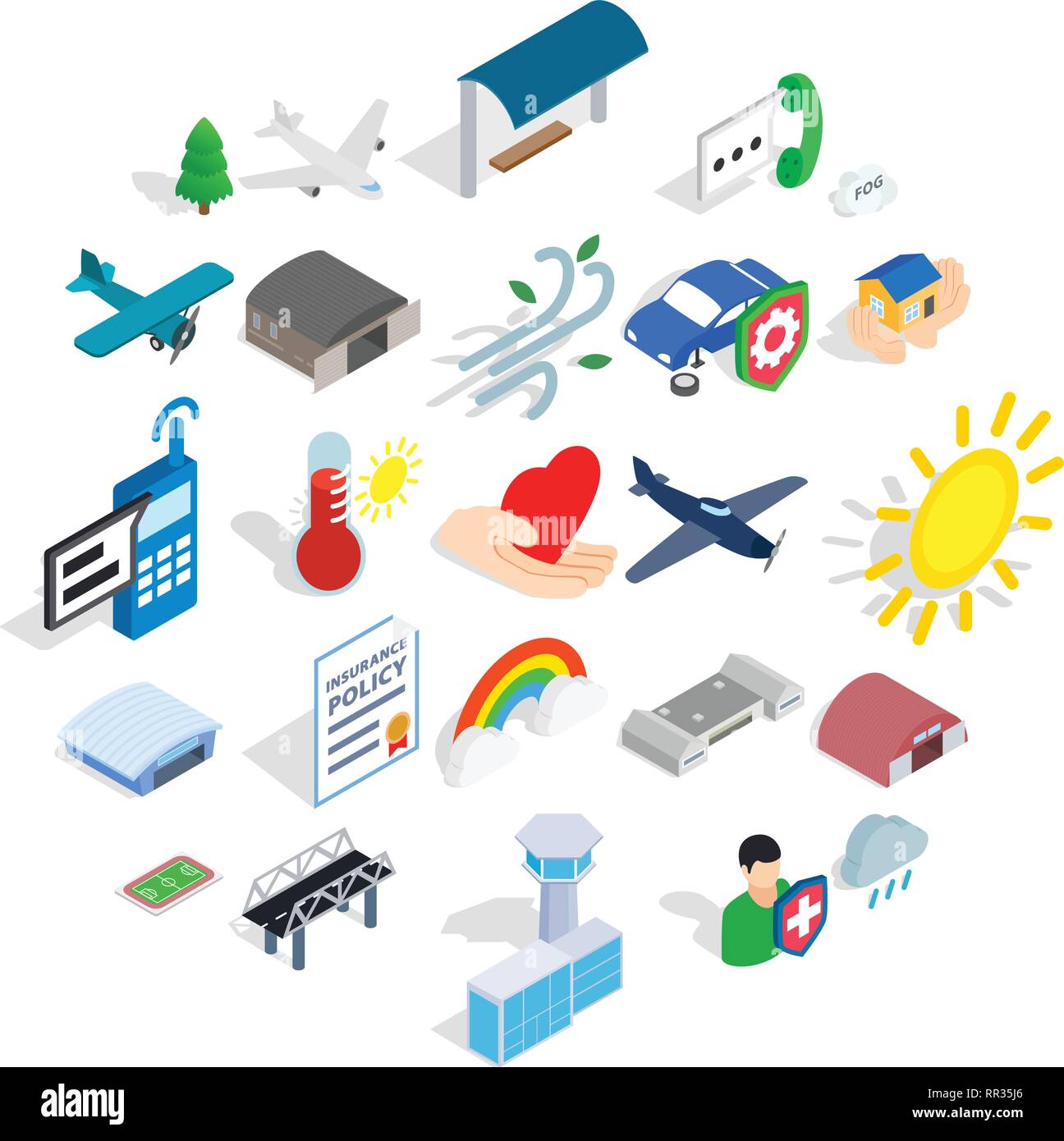 Airborne icons set, isometric style Stock Vector Image & Art - Alamy