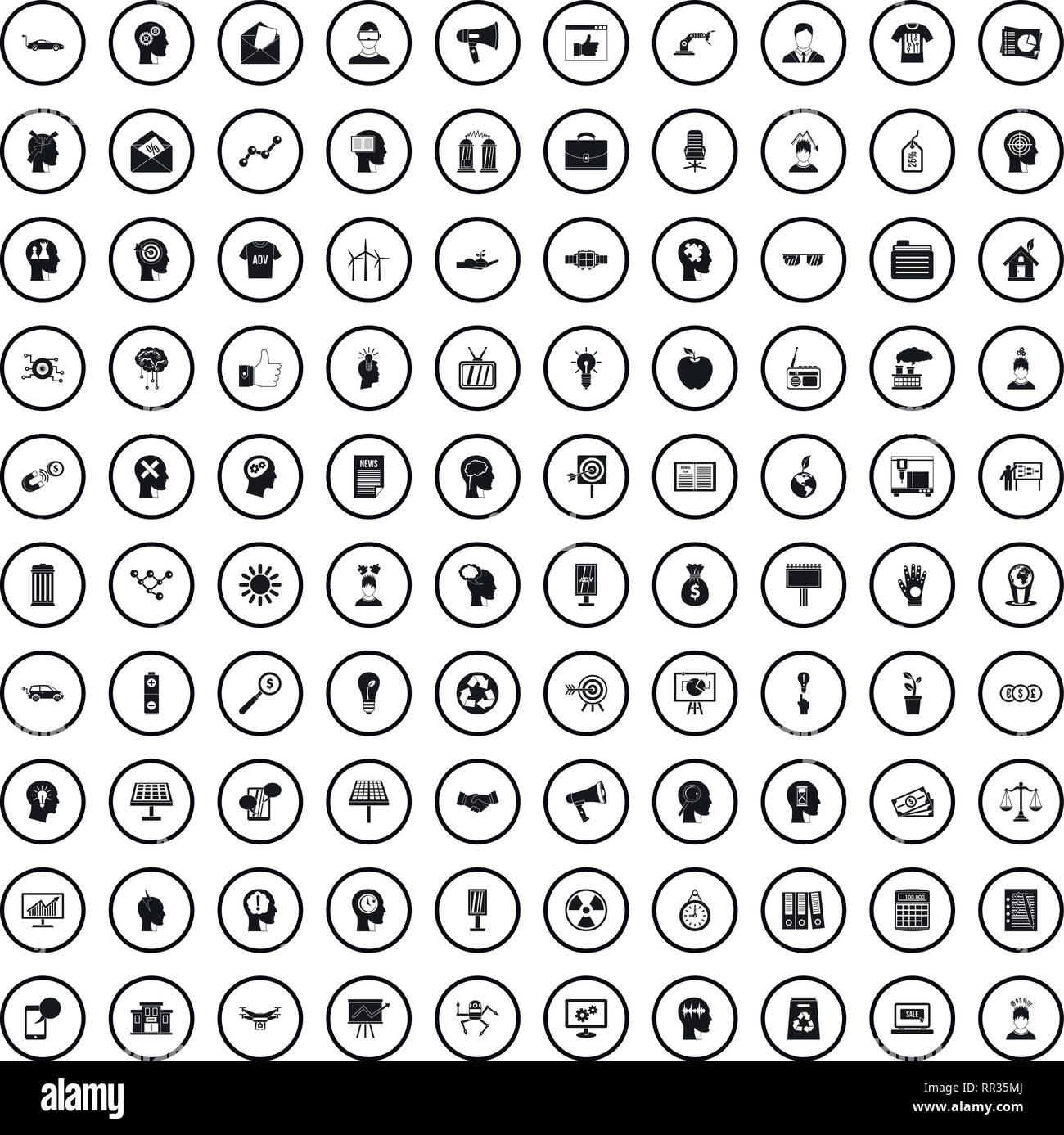 100 idea icons set, simple style Stock Vector Image & Art - Alamy