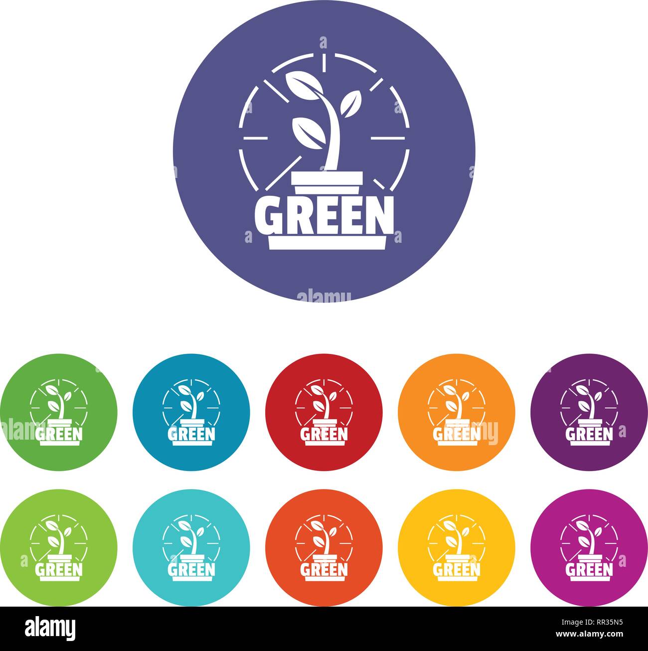 Sprout icons set vector color Stock Vector Image & Art - Alamy