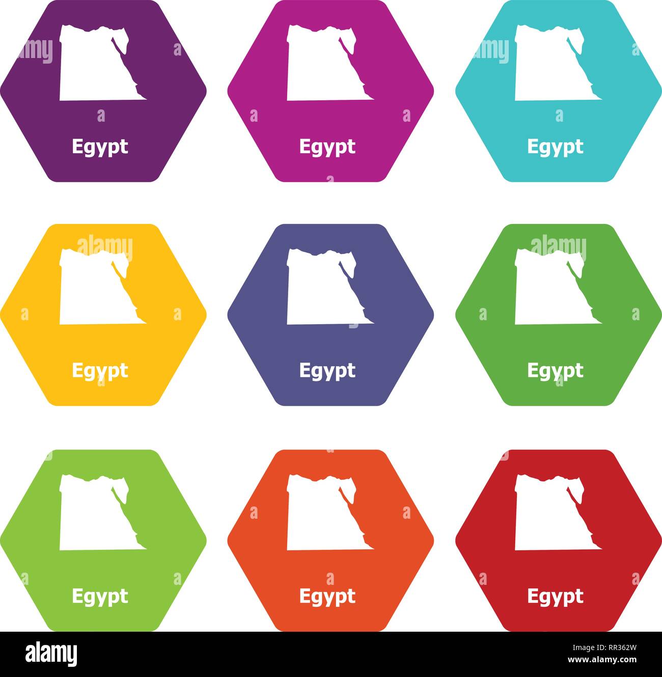 Egypt map icons set 9 vector Stock Vector Image & Art - Alamy
