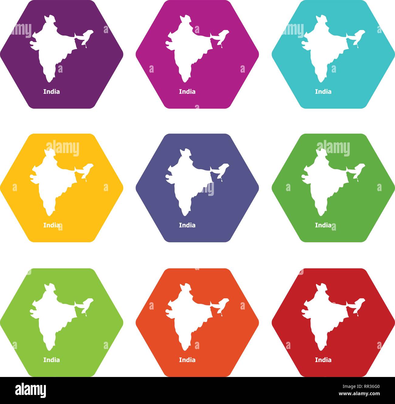 India map icons set 9 vector Stock Vector Image & Art - Alamy
