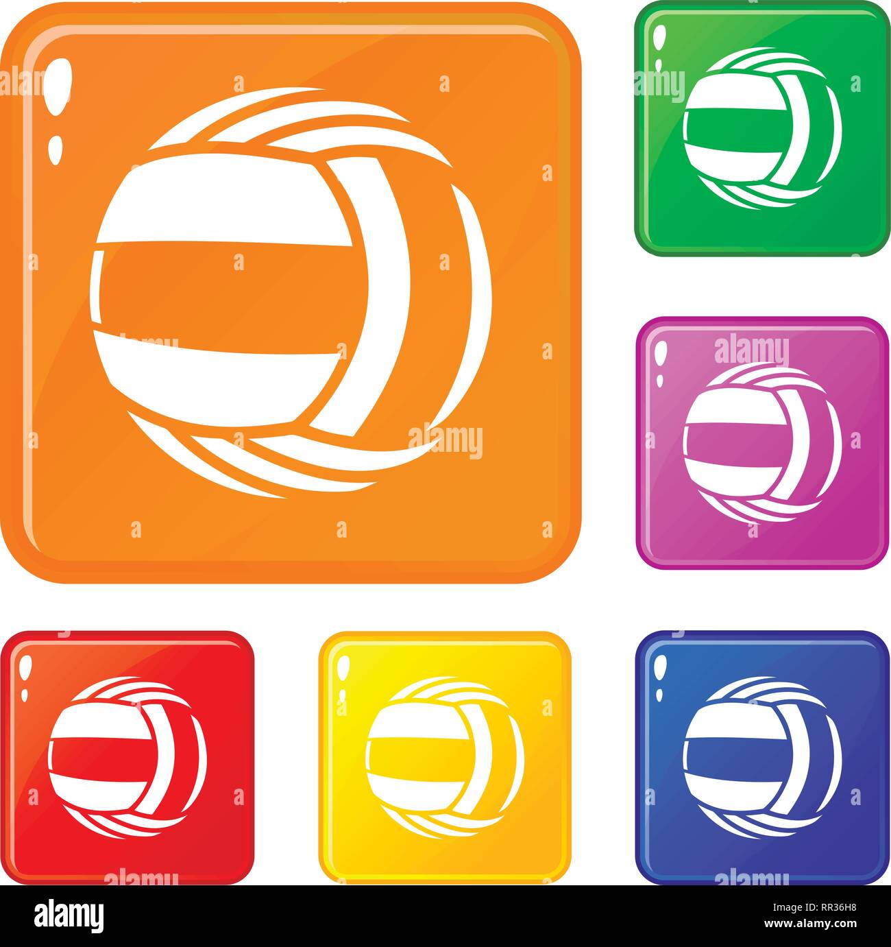Volleyball icons set vector color Stock Vector Image & Art - Alamy
