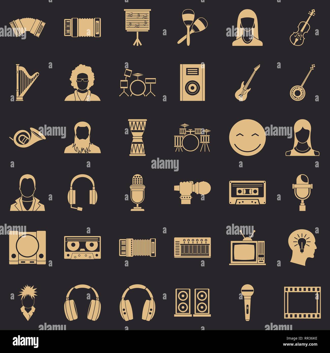 Musician icons set, simple style Stock Vector Image & Art - Alamy