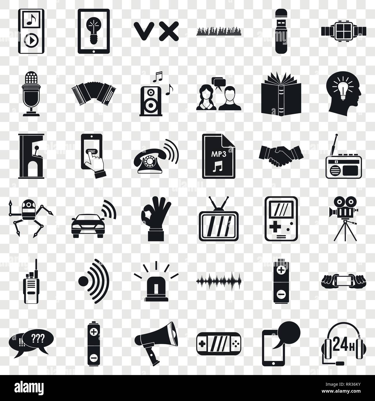 Stereo icons set, simple style Stock Vector Image & Art - Alamy