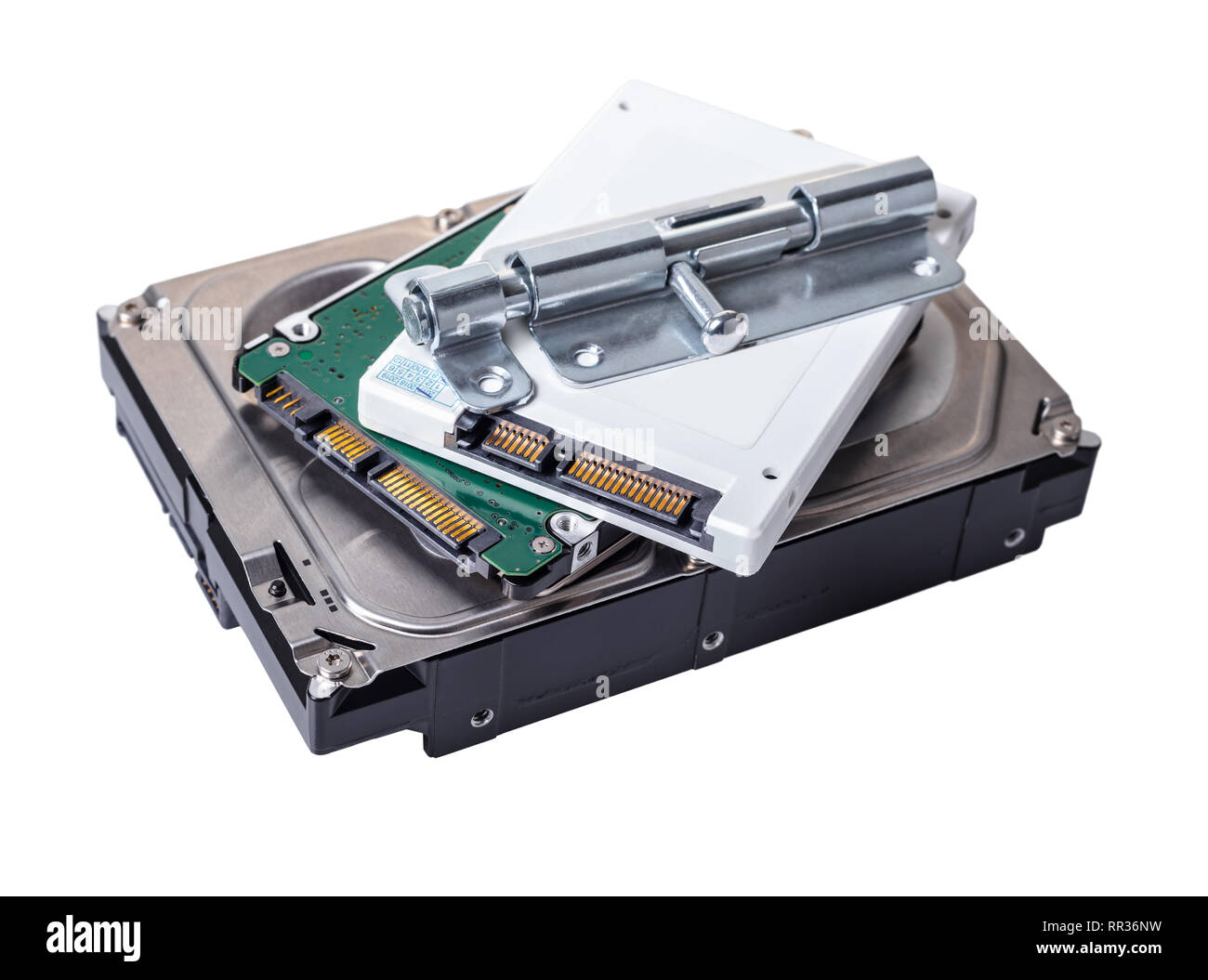 computer hard drive on white isolated background Stock Photo - Alamy