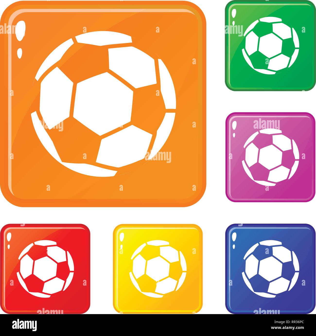 Soccer icons set vector color Stock Vector Image & Art - Alamy