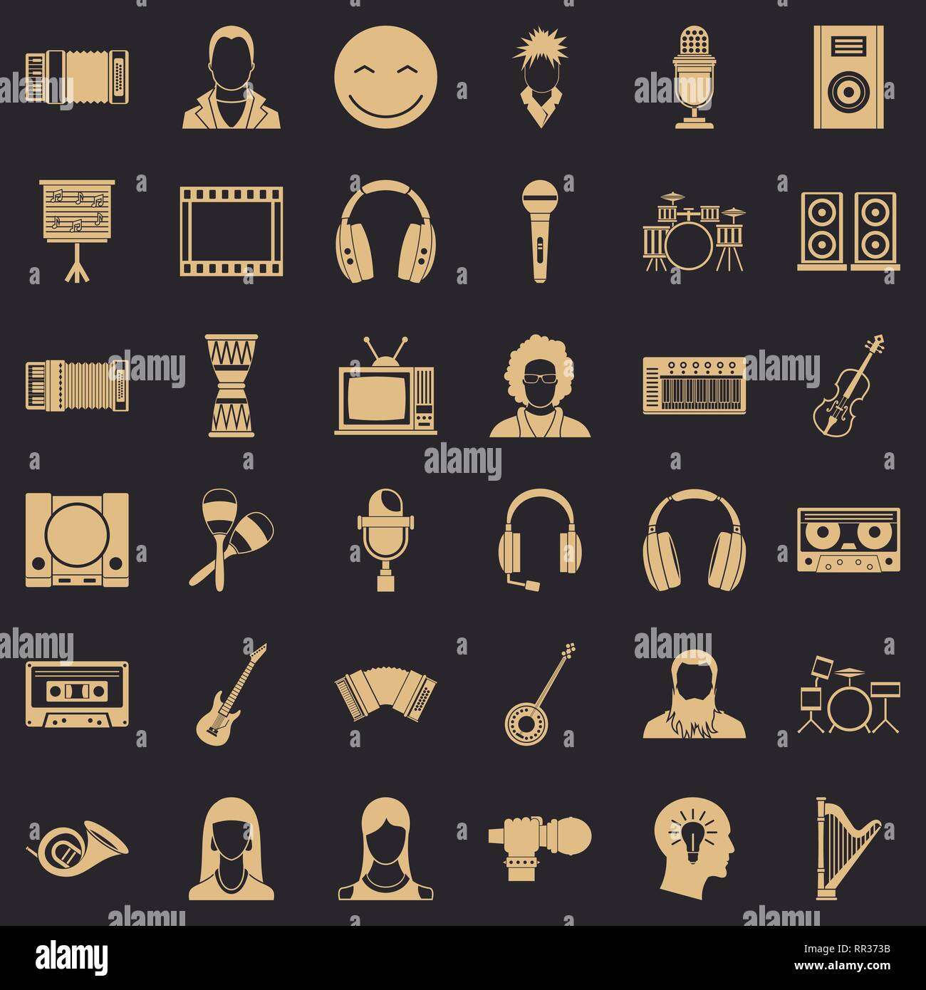 Music icons set, simple style Stock Vector Image & Art - Alamy