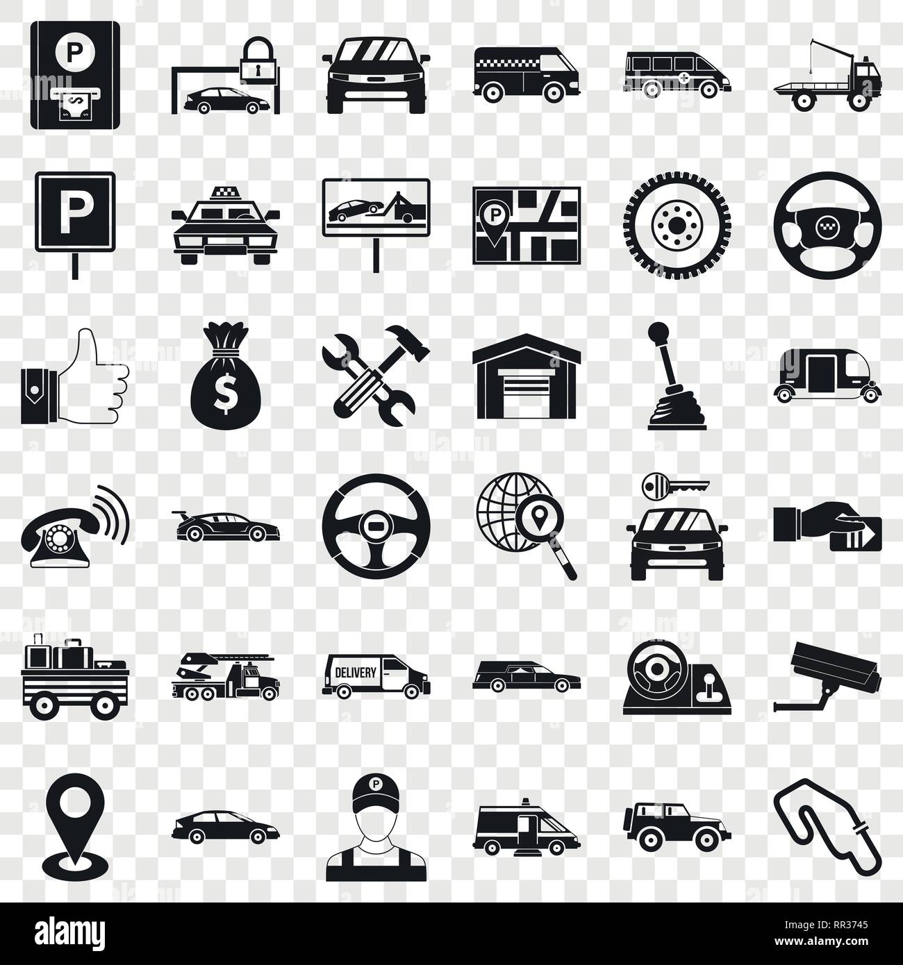 Auto icons set, simple style Stock Vector Image & Art - Alamy