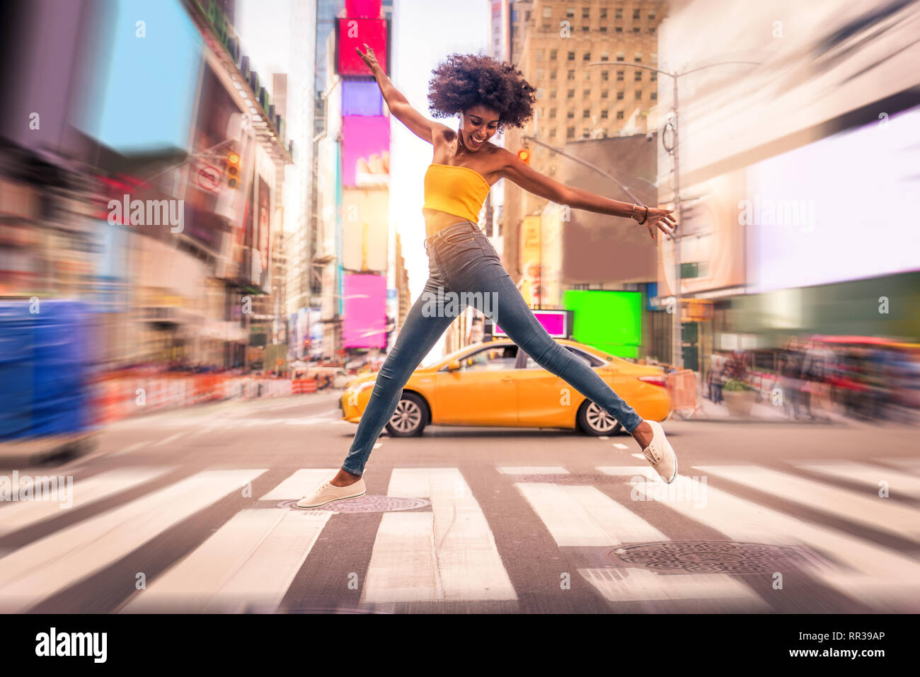 Happy african american woman smiling. Beautiful young female walking ...