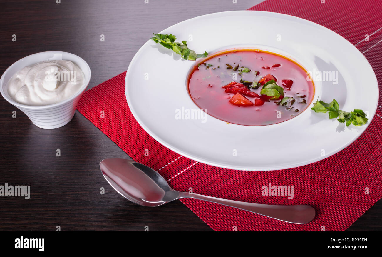 Red borsch ukrainian cuisine hi-res stock photography and images - Alamy