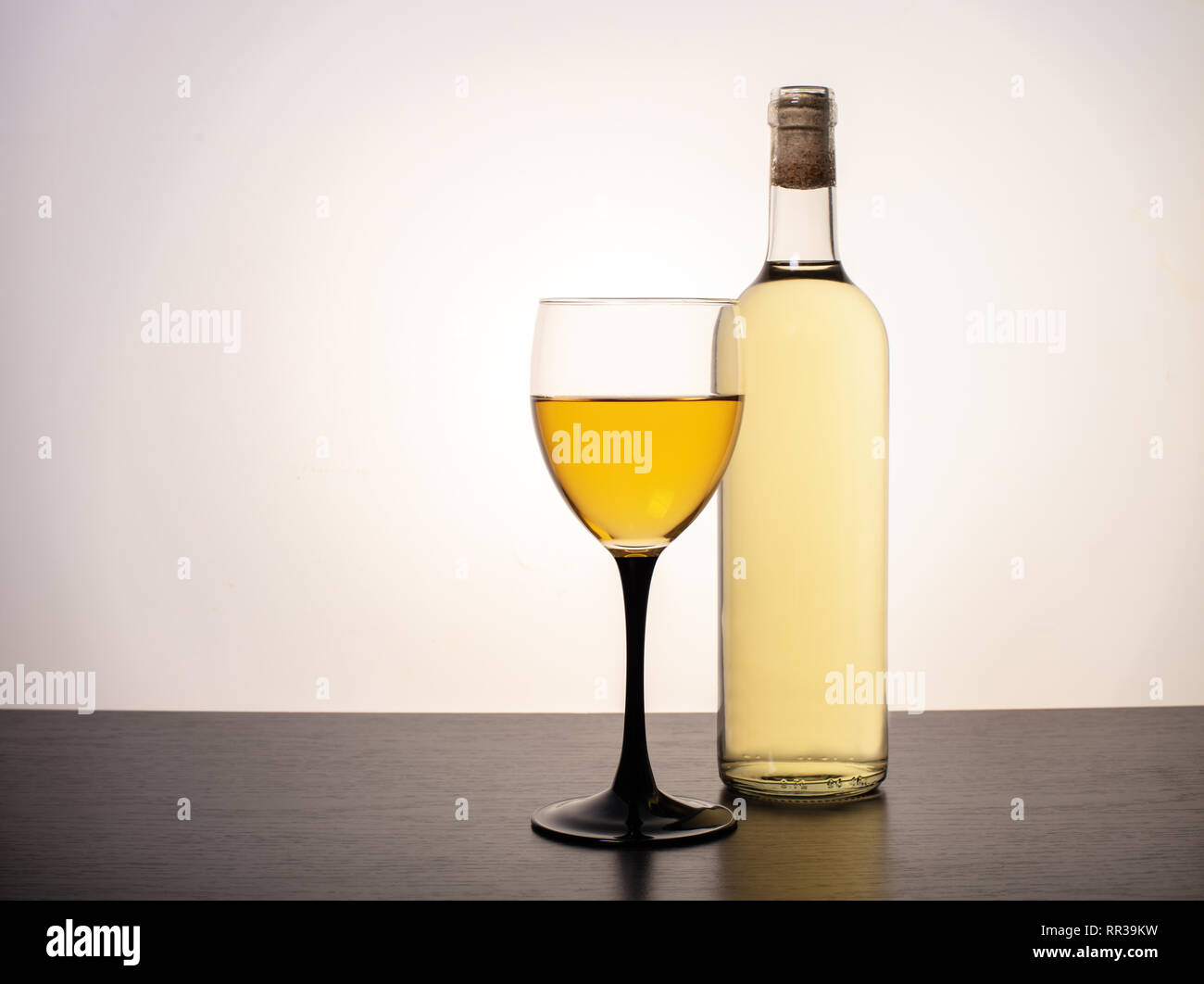 wine glasses and bottle on white background Stock Photo - Alamy