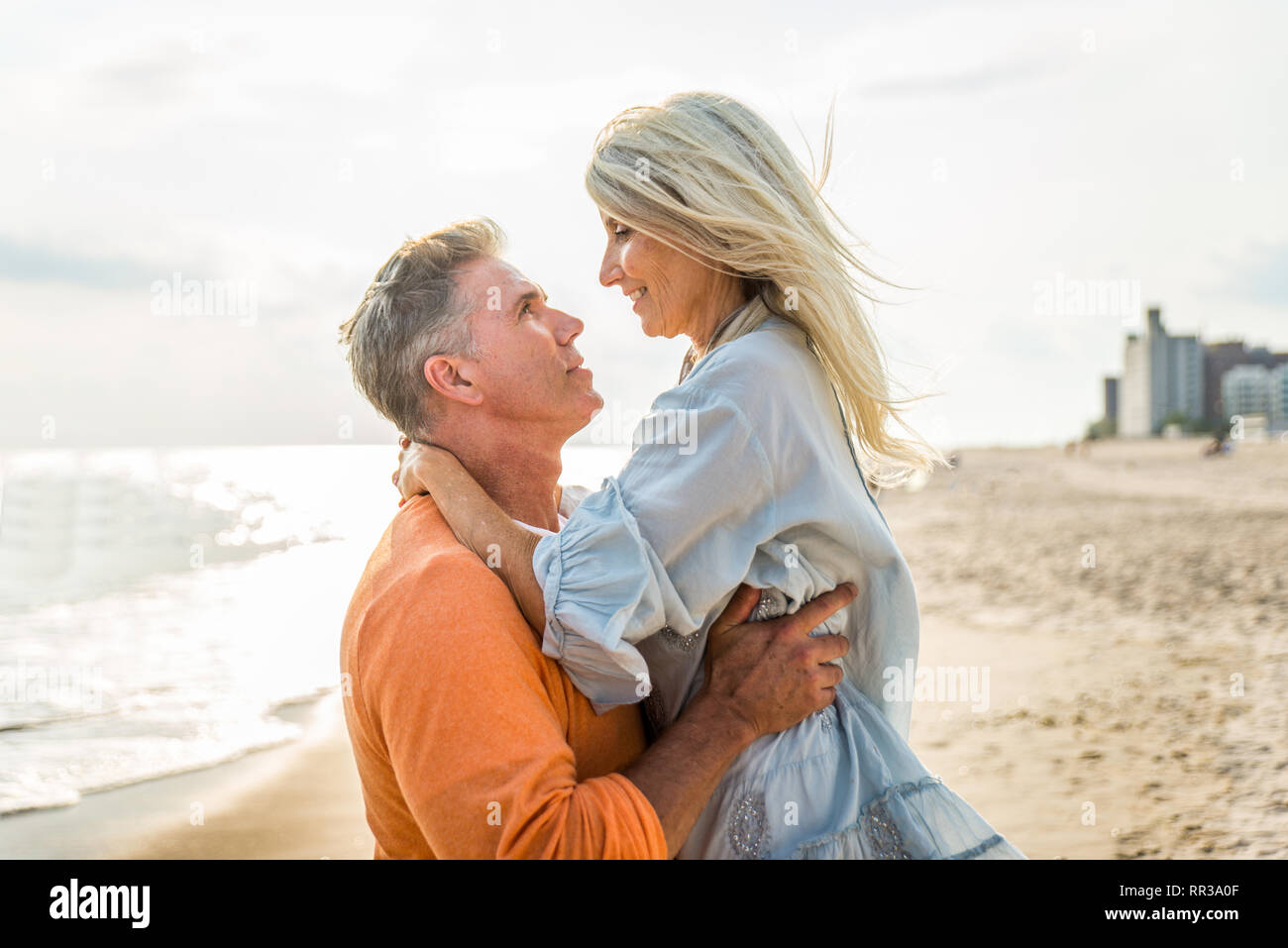 Beautiful happy senior couple dating outdoors - Youthful married couple ...