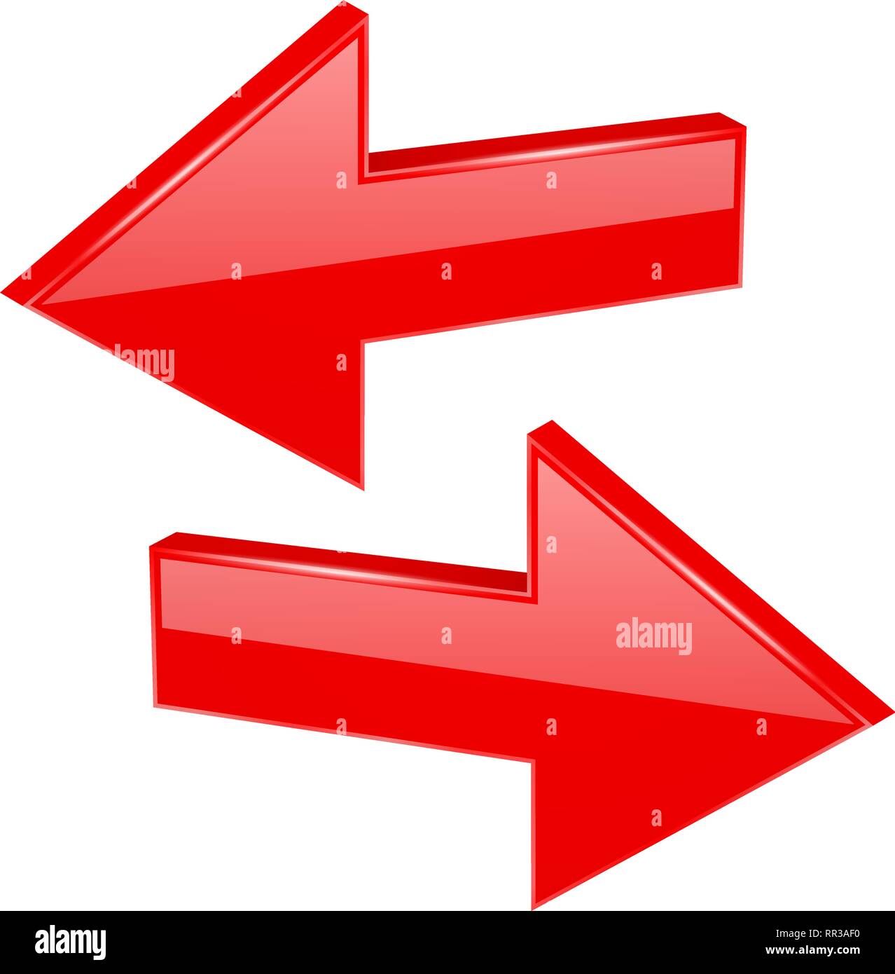 Red arrows. 3d shiny web icons Stock Vector Image & Art - Alamy