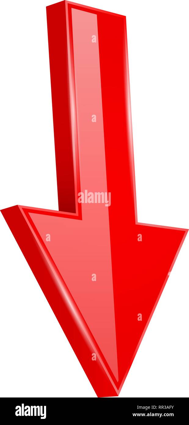 Red DOWN arrow. 3d web icon Stock Vector Image & Art - Alamy
