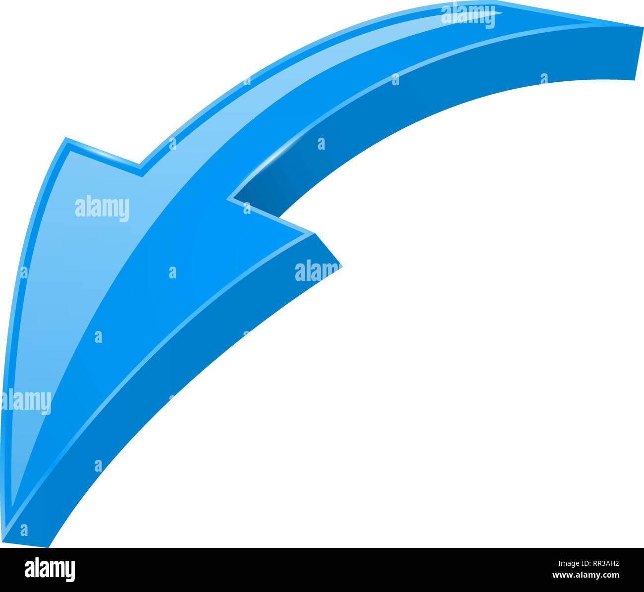 Arrow. Down blue 3d shiny sign Stock Vector Image & Art - Alamy