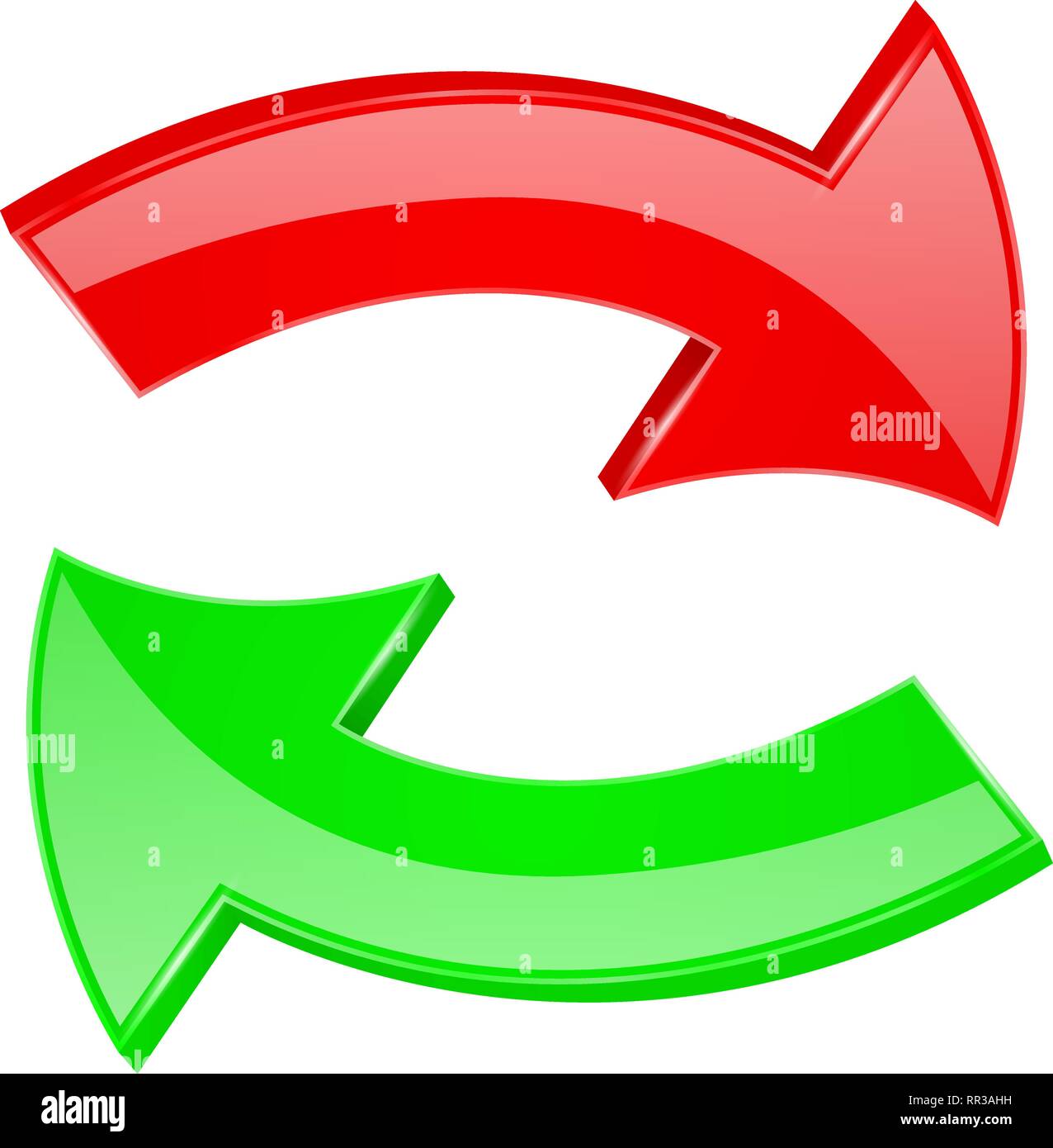 Red and green arrows. Set of 3d icons Stock Vector Image & Art - Alamy