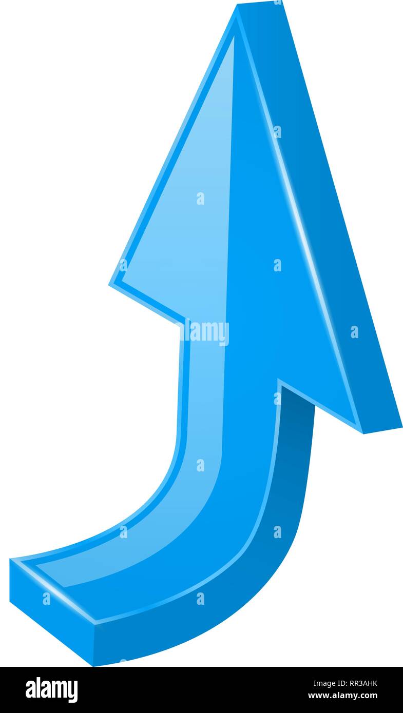 Blue UP arrow. 3d web icon Stock Vector Image & Art - Alamy