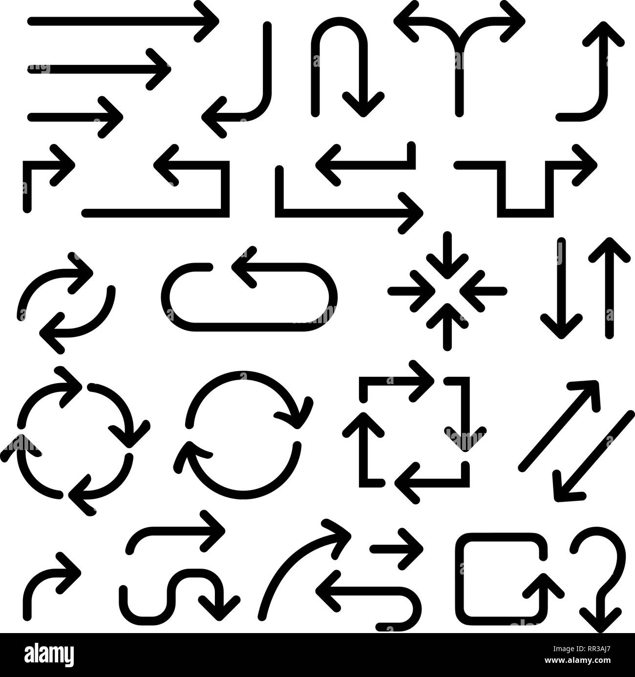 Curved black arrows hi-res stock photography and images - Alamy