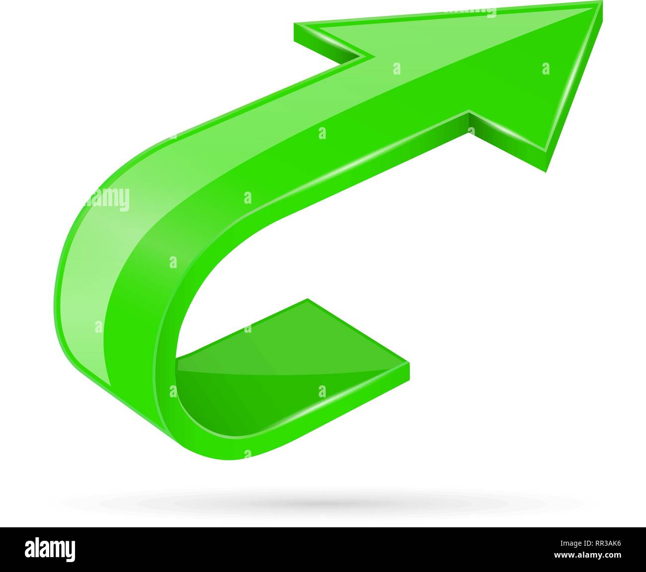 Green 3d shiny arrow Stock Vector Image & Art - Alamy
