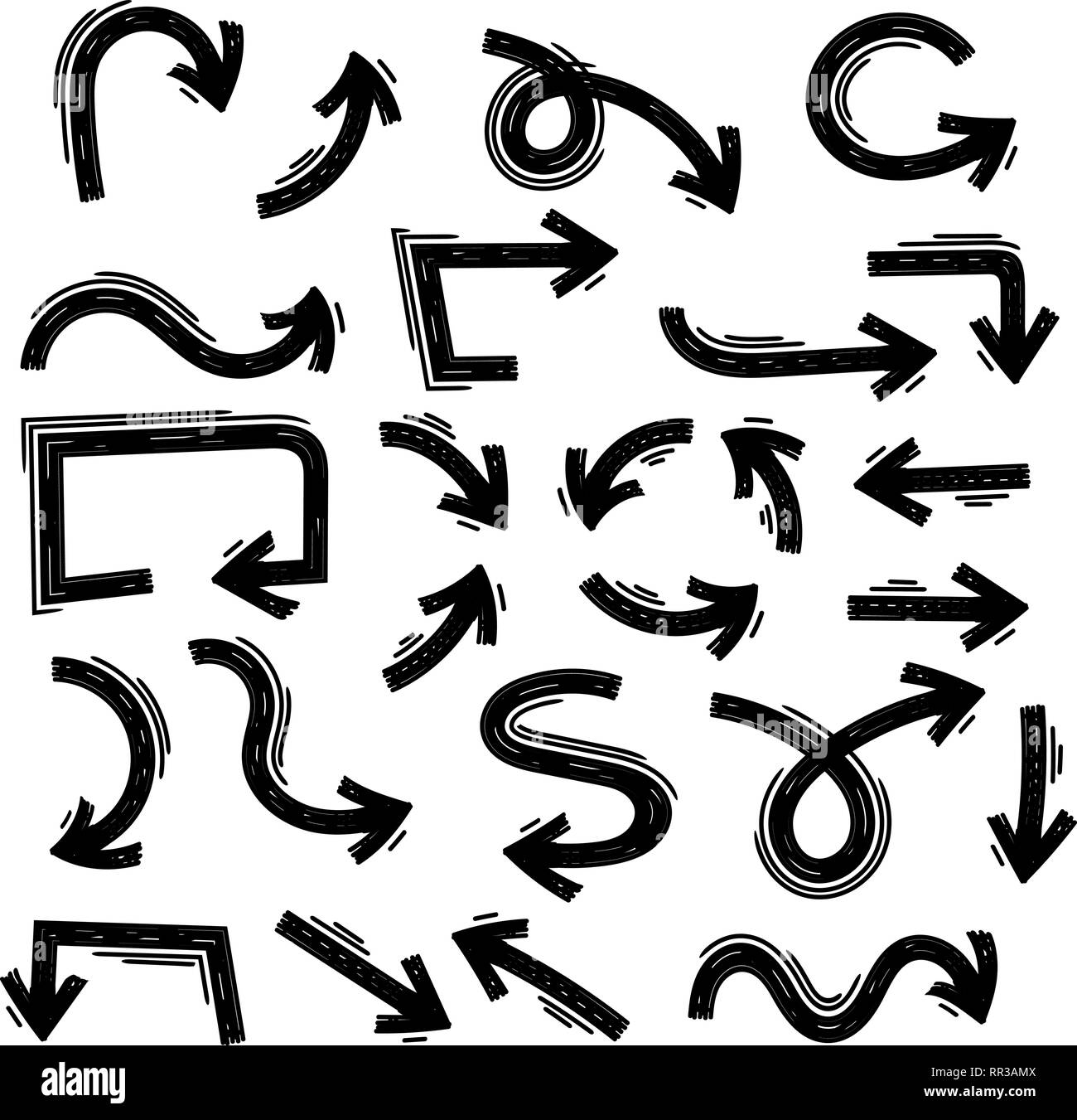 Hand drawn crayon arrow Stock Vector Images - Alamy