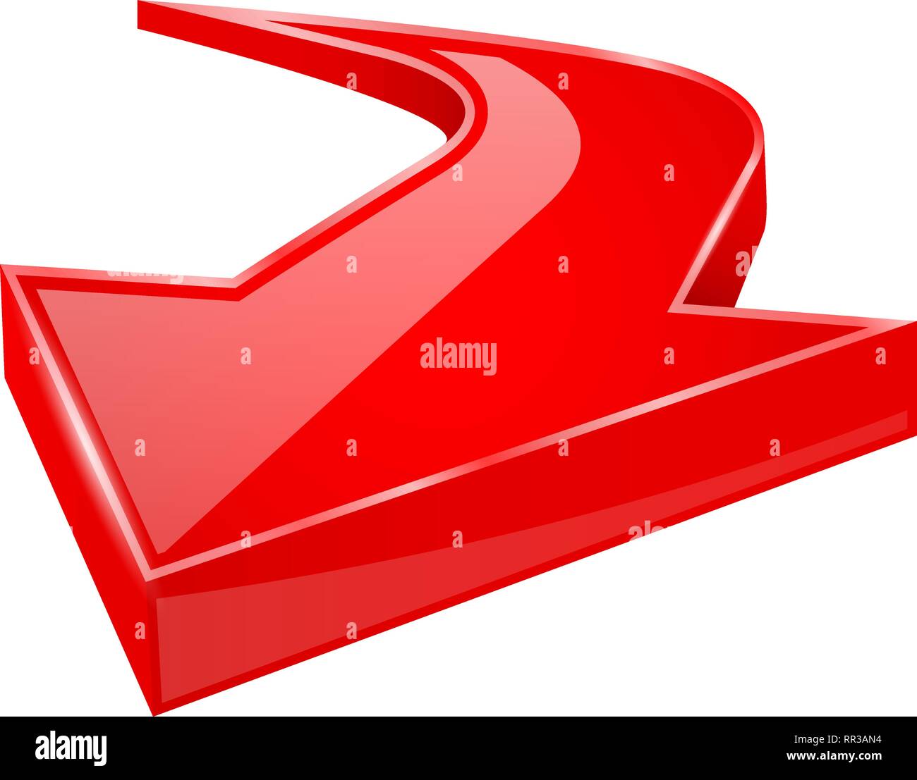 Red shiny 3d arrow Stock Vector Image & Art - Alamy
