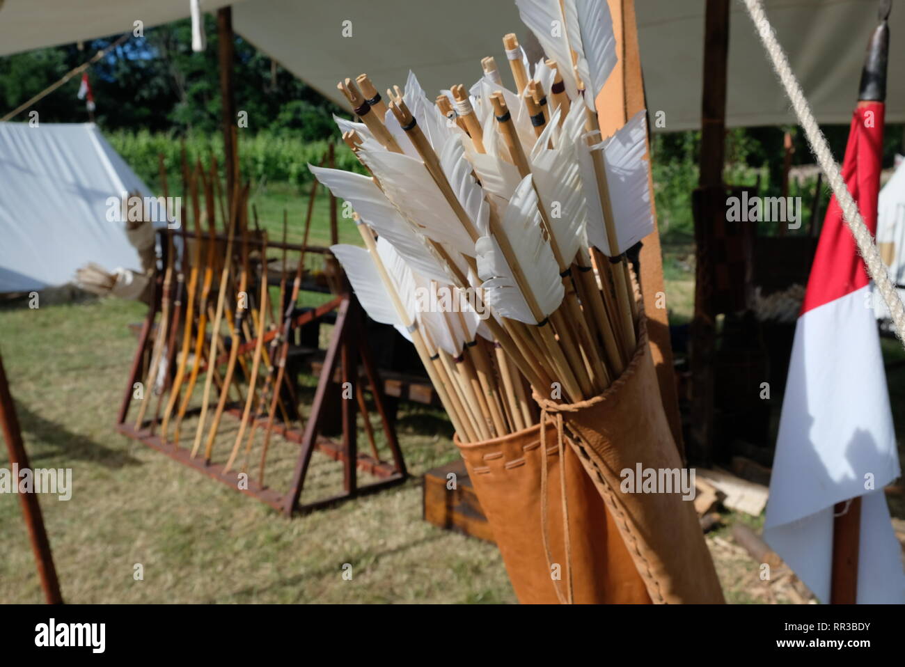 Quiver full of arrows with long medieval arches in the background Stock ...
