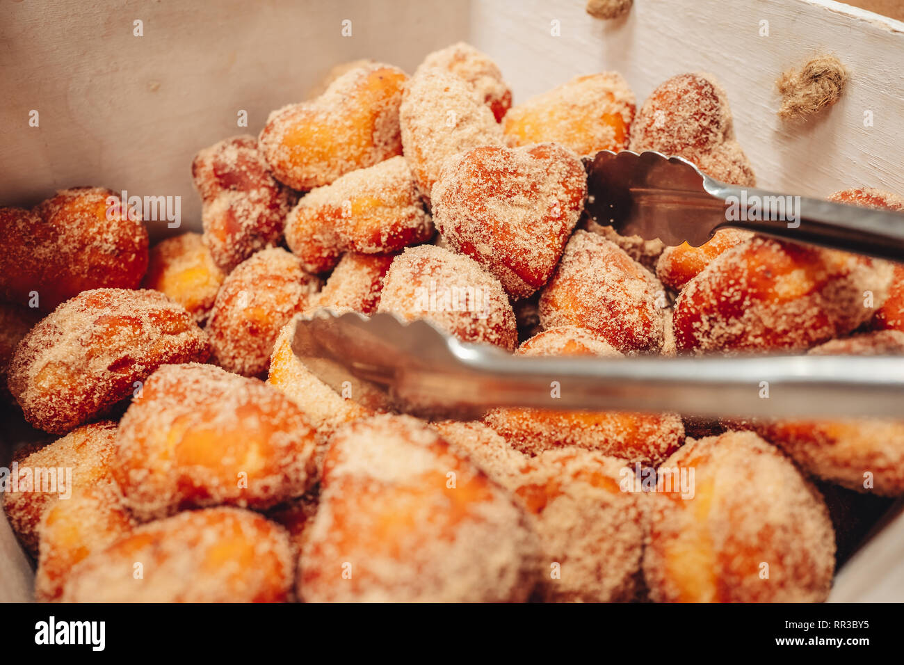 Heart shaped doughnuts for valentine's day celebration Stock Photo - Alamy