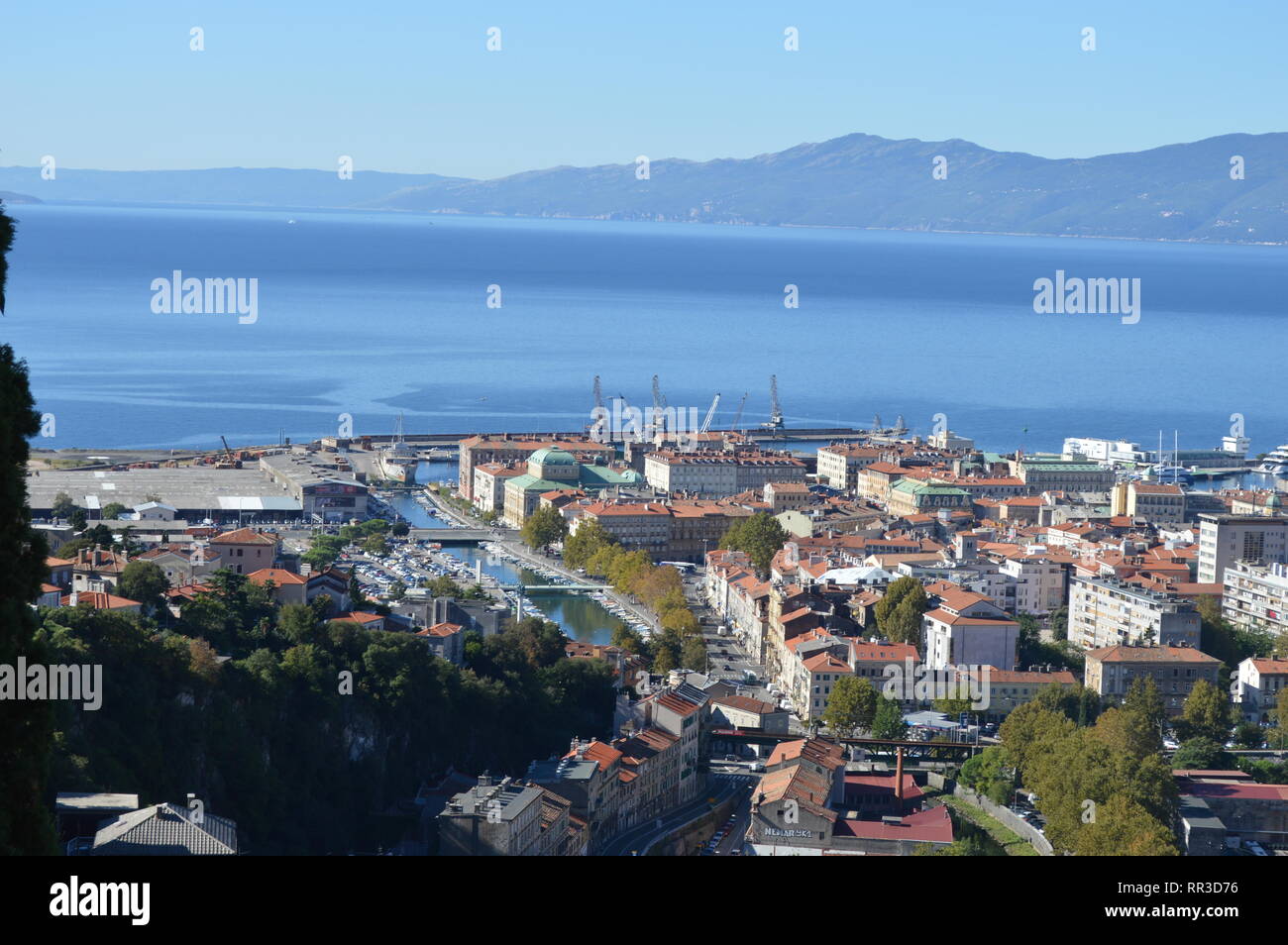 Panoramic view photo of Rijeka Fiume harbour in Croatia summertime ...