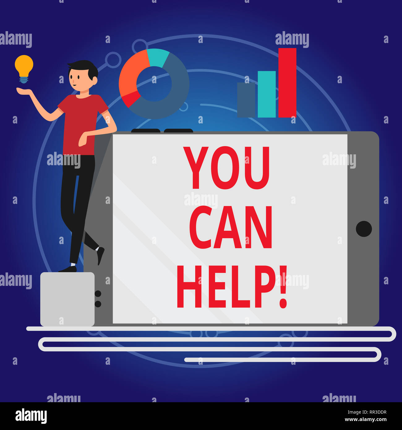 Writing note showing You Can Help. Business photo showcasing Be a ...