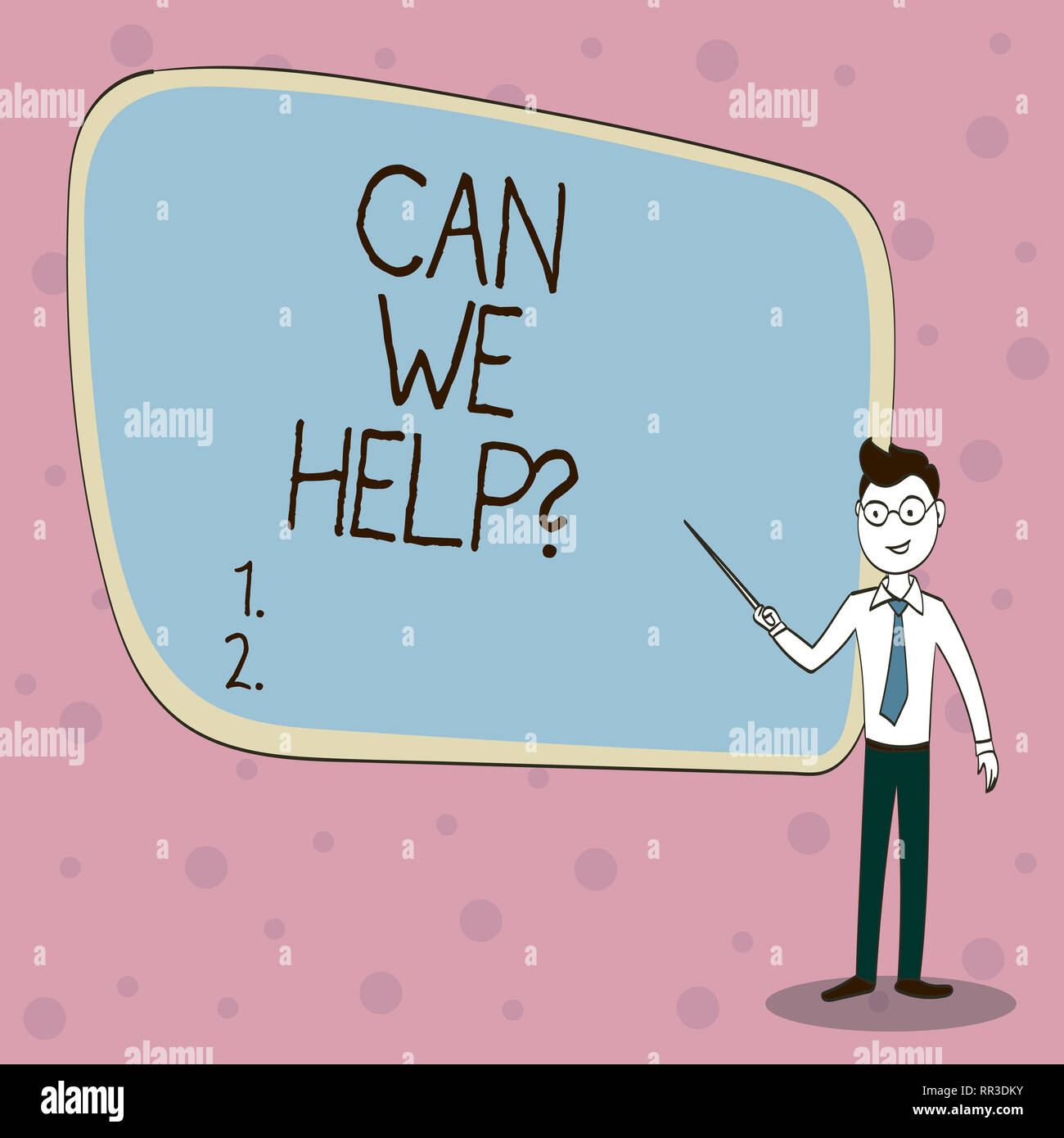 Handwriting text Can We Help. Concept meaning Offering assistance ...