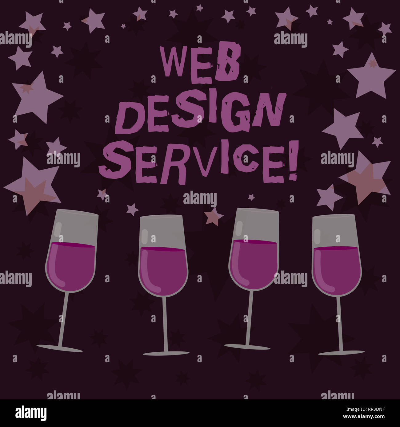 Handwriting text Web Design Service. Concept meaning development process for creating website ...